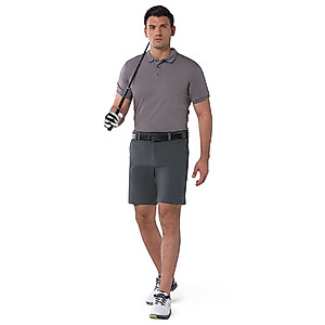 33,000ft Men's Golf Shorts 9" Dry Fit Stretch Golf Short UPF 50+ Lightweight Flat Front Golf Shorts with Pockets Grey