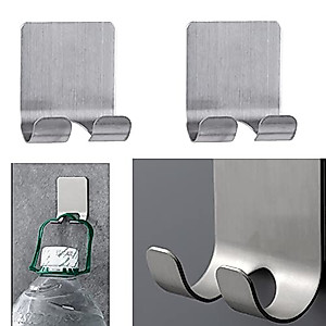 Razor Holder for Shower, Self Adhesive Shaver Hooks, Stainless Steel Waterproof Wall Hanger Stands, Bathroom Kitchen Razor Hanger for Plug Robe Towel (3 Pack)