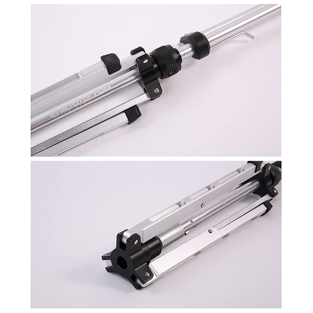 BICASTER Archery Bow Stand Full CNC Machined Aluminum Steel Heavy Duty Automatic Open/Fold for Recurve Bow Longbow Takedown Bow (Silver Short)