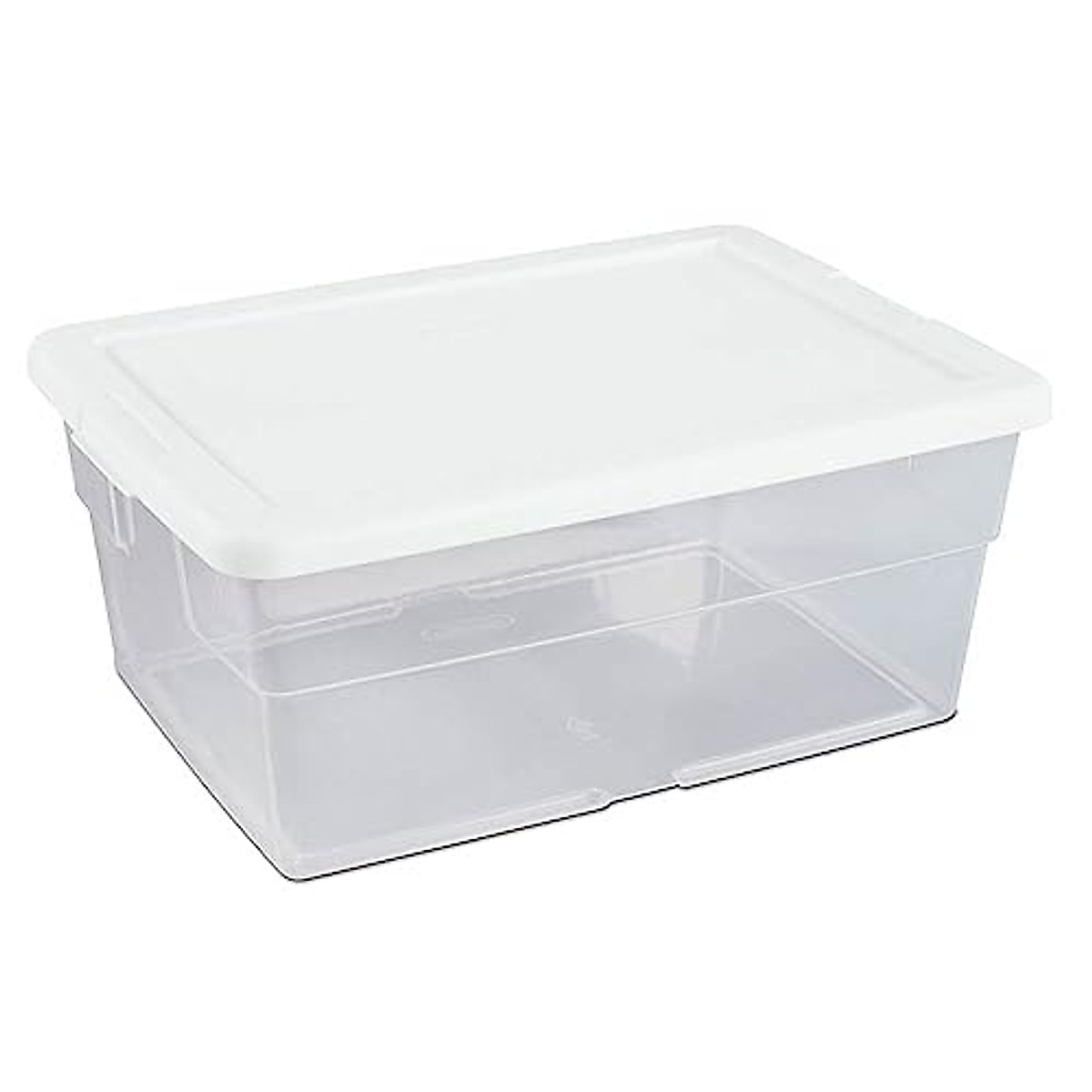 Sterilite 6 Quart Clear Multipurpose Plastic Storage Tote, 24 Pack, & 16 Quart Clear Multipurpose Plastic Storage Tote, 24 Pack for Home Organization