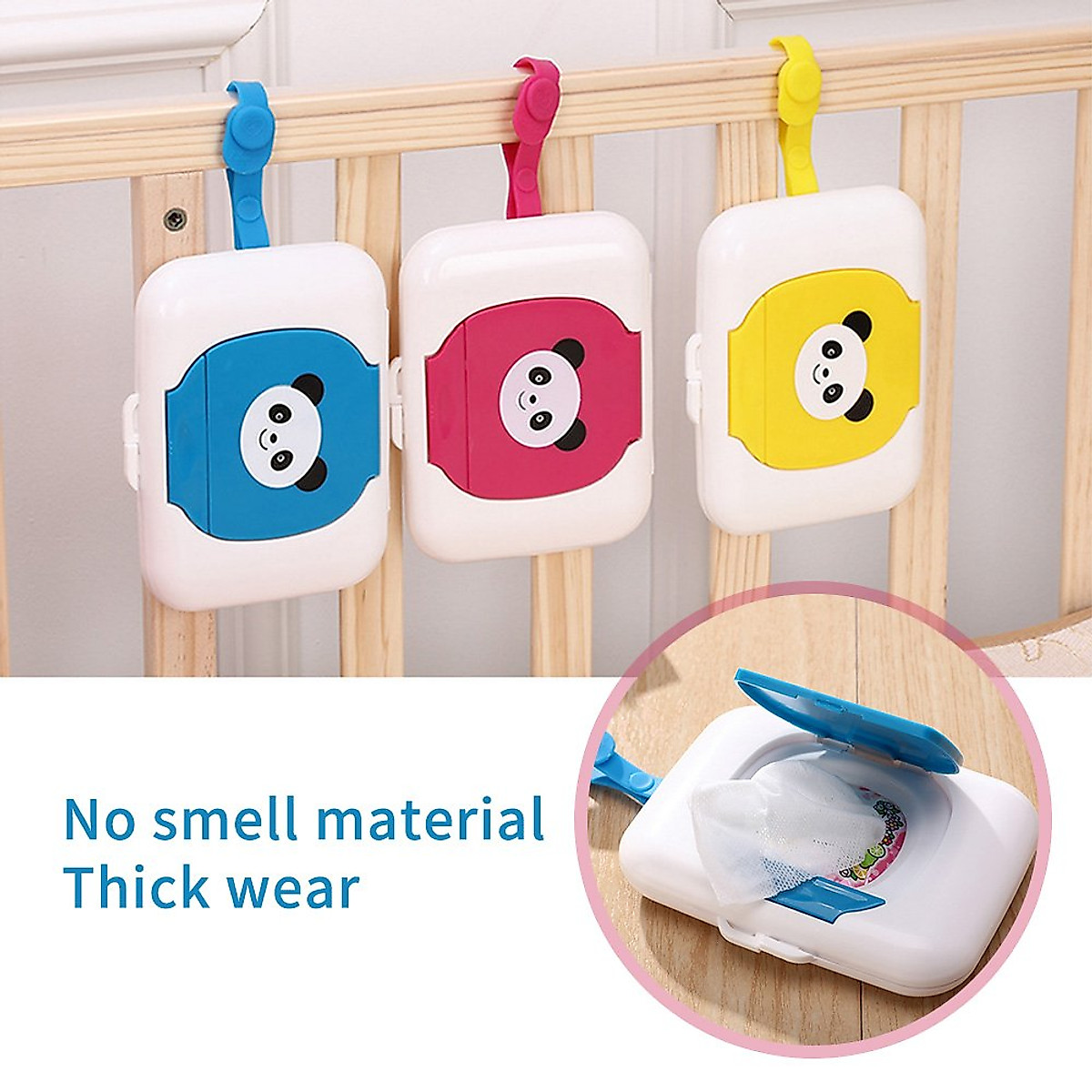 Wet Wipes Storage Box, Cute Baby Travel Wipe Case Child Wet Wipes Box Changing Dispenser Refillable Container for Home Bathroom Outdoor Storage Holder