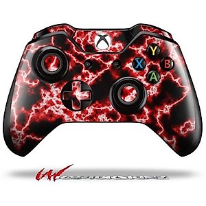 WraptorSkinz Decal Style Vinyl Skin Wrap Compatible with Xbox One Original Wireless Controller Electrify Red - (Controller NOT Included)