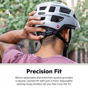 Schwinn Halcyon ERT Bike Helmet for Youth Boys Girls, Ages 8 to 14, Can Fit Head Circumference 54-58 cm, 19 Vents, Removeable Visor, Adjustable Fit, Medium Black