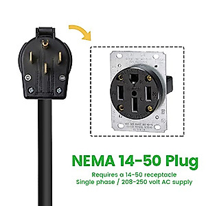 BESENERGY 40 Amp EV Charger Level 2 NEMA 14-50 220V-240V Upgraded J1772 Portable EV Charging Cable, 20 ft Electric Vehicle Charger Compatible with All EV Car