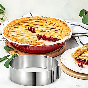 Amylove 6-12 Inch Round Cookie Cutters Adjustable Cake Cutter Stainless Steel Round Cake Trimmer for Baking Kit Mousse Layered Cake Biscuit Food Tiramisu Pastry