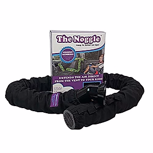 The Noggle-Making The Backseat Cool Again-Quick & Easy to Use Car Travel Accessories for a Comfy Ride Summer or Winter-Air Vent Extender Hose Directs Cool or Warm Air to Your Kids - 8ft, Black Ice