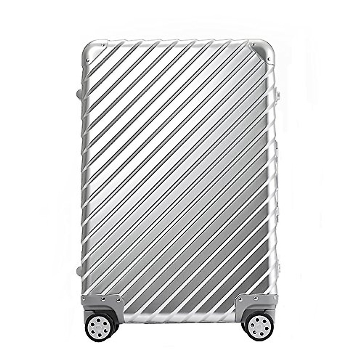 Enkloze KLASIK Aluminum Carry-On Suitcase - Spinner 100% Aluminum TSA Approved (Suitcase - 24", Silver)