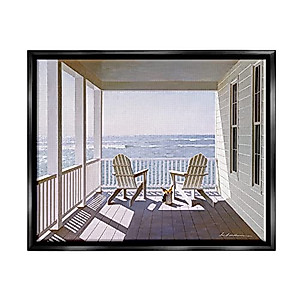 Stupell Industries Porch Chairs Overlooking the Tide Realistic Painting, Design by Zhen-Huan Lu