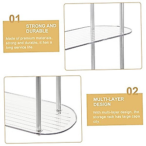Unomor Multi-Layer Shelf Bathroom Rack Plate Display Stands Multi-Layer Makeup Shelf Table Top Display Stand Desktop Storage Rack Two Tier Bathroom Counter Organizer Desk Vanity The Pet