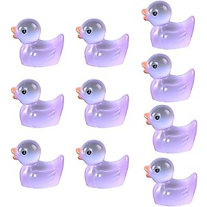 10Pcs Blue Miniature Duck Miniature Animal Figures, Lovely Ornaments, Ornament for Present for Home Decoration