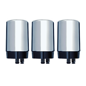 Brita Water Filter Replacements for Sink, Faucet Mount Water Filtration System for Tap Water, Reduces 99% of Lead, Chrome, 2 Count