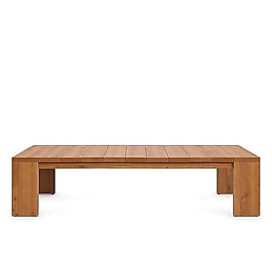 Modway Tahoe Acacia Wood Rectangular Outdoor Patio Coffee Table in Natural - Ideal as Garden Coffee Table or Porch Table