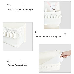 Dahey Over The Door Organizer with 4 Pockets and Macrame Hanging Shelf for Nursery Bedroom Bathroom Living Room Dorm Room