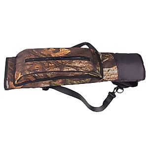 UNISTRENGH Archery Back Arrow Pot 3 Point Harness Waterproof Quiver, Arrow Holder Shoulder Bag for Hunting Shooting (Camouflage)