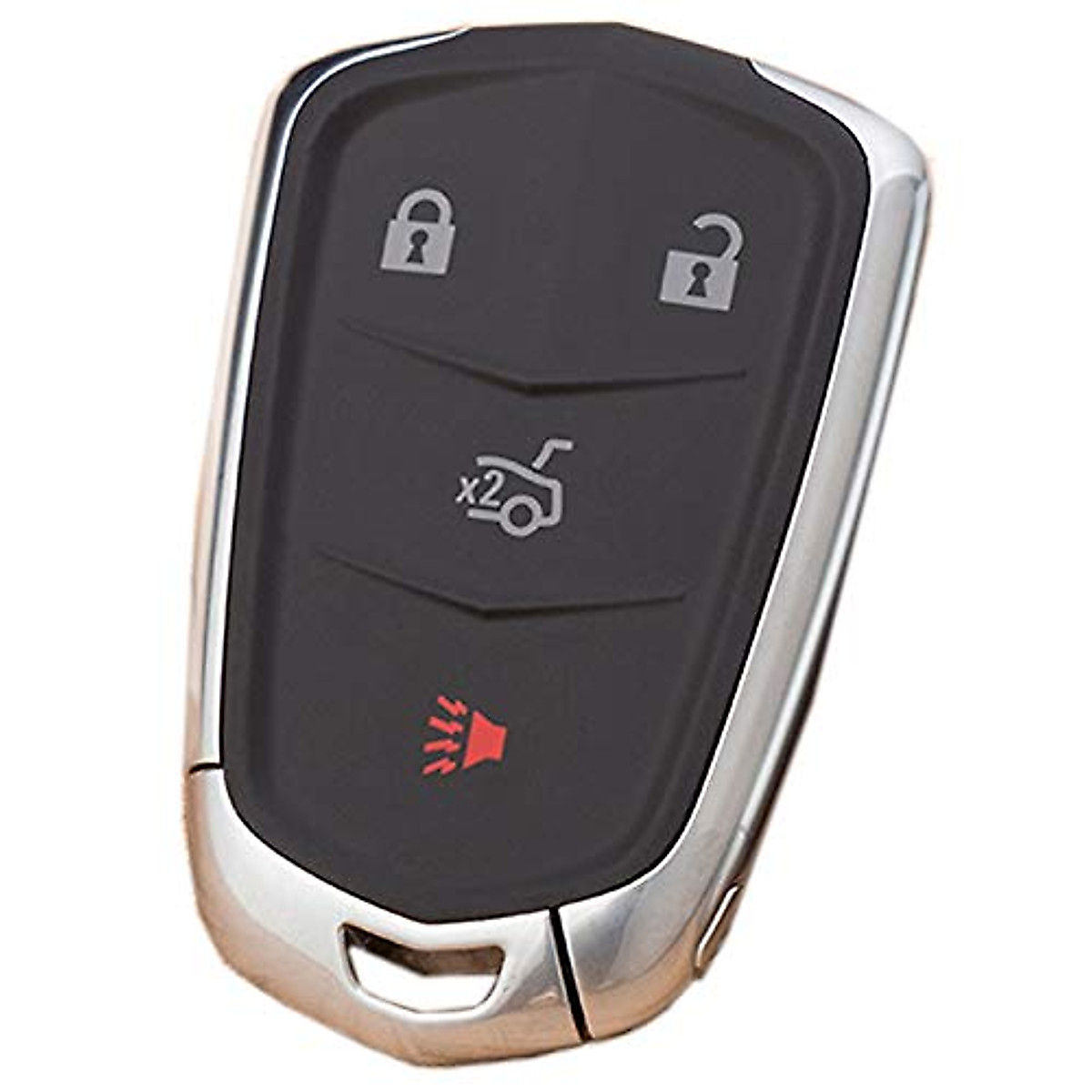 Smart Key Fob Case Shell Fit for 2015-2019 Cadillac Escalade CTS SRX XT5 ATS STS CT6 4 Buttons Keyless Entry Remote Control Car Key Fob Cover Casing Replacement (Black)