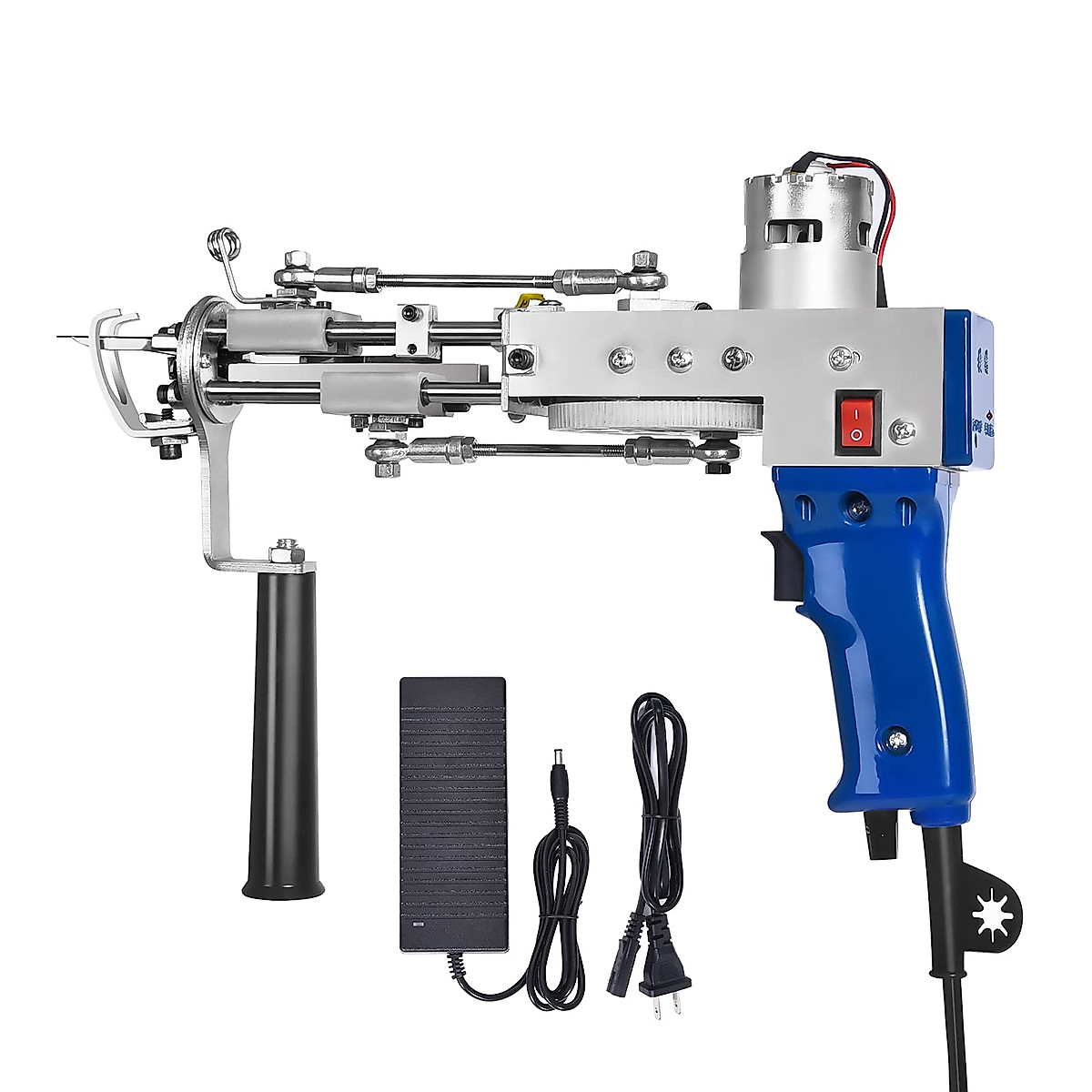 Cut Pile Rug Tufting Gun, Electric Carpet Weaving Flocking Machine Handheld Knitting Rug Gun Machine Starter Kit 100V-240V 7-19mm