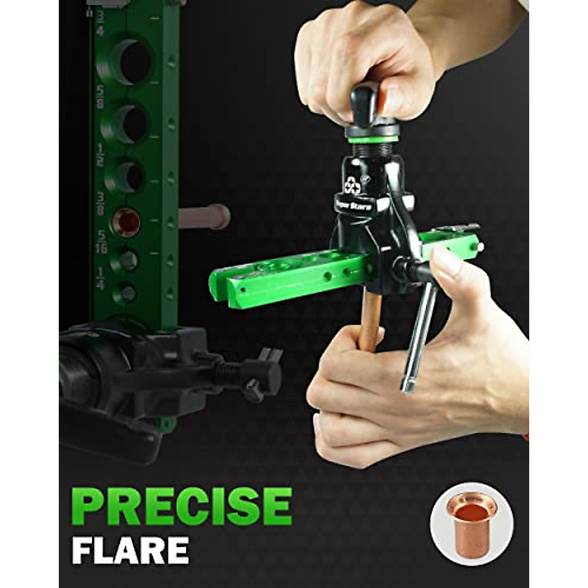 Super Stars Flaring Tool Kit 1/4" - 3/4" Tubing Pipe Flare Tool HVAC 45° Eccentric Type Flare Tool with Pipe Cutter for Copper/Aluminum/Stainless Steel Pipes(5 in 1 Kit)