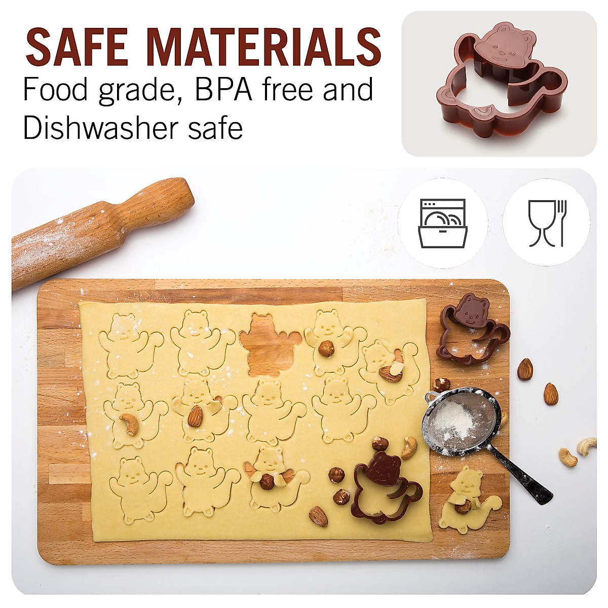 Nutter: Fun Cookie Cutter | Squirrel-Shaped Pastry Cutter for Adorable Cookies | Cute Kitchen Accessories | Cookie Cutters for Cookies that Hold Nuts in 1 Paw | Cool Kitchen Gadgets by Monkey Business