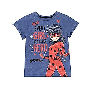 Miraculous Ladybug Girls' Lady Bug T-Shirt Size 5 Blue