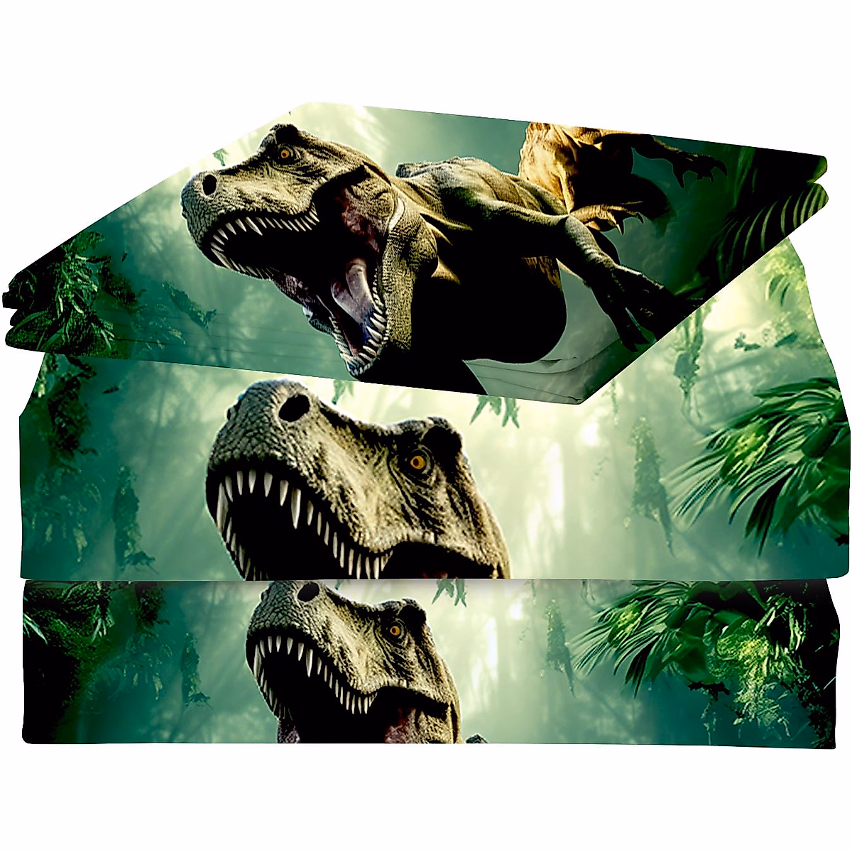 VTKON Dinosaurs Bed Sheets Twin for Boys Easy Care Dinosaur Bedding Set 3D Green Realistic Dinosaur Sheets Kids Soft Microfiber Bedding Sheets Set with 1 Fitted Sheet 1 Flat Sheet and 1 Pillowcase