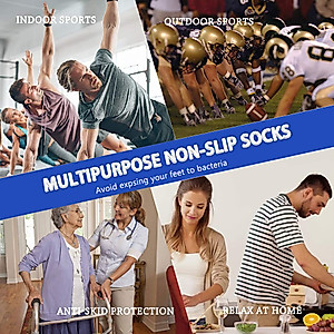 AOIREMON 3 Pairs Non Slip Hospital Socks, Anti Slip Non Skid Slipper Hospital Socks with grips for Adults Men Women Elderly