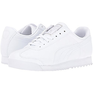 PUMA Roma Basic JR Sneaker (Little Kid/Big Kid) , White/Light Gray, 1.5 M US Little Kid