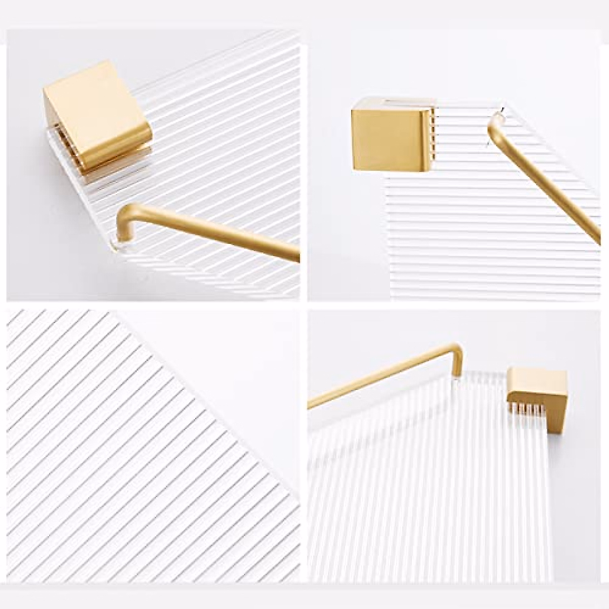 NESHO Shower Basket No Drilling Bath Shelf Corner Shower Organizer Adhesive Wall Mounted Space Aluminum/Acrylic for Bathroom Toilet,2 Tier (Size : 2 Layer)