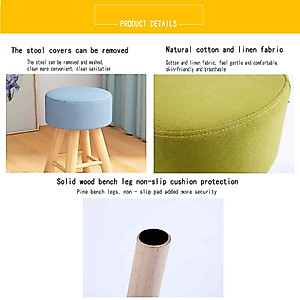Vanity Stool,Whole Outfit Solid Wood Stool Legs,Upholstered Seat Padded Bench Piano Seat Shoe Bench Modern Makeup Dressing Stool,Load 220 Lb