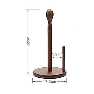 Kitchen Paper Roll Holder Paper Towel Rack Dining Table Kitchen Paper Roll Holder Vertical Paper Towel Storage Rack ( Color : Walnut Color )