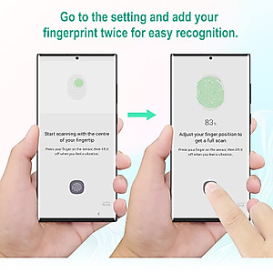 AACL Galaxy S22 Ultra Screen Protector Tempered Glass for Samsung Galaxy S22 Ultra 5G,6.8 Inch [Fingerprint Unlock][Anti-Scratch][2 Pack]-[fingerprint area obvious] Case Friendly
