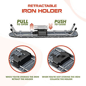 XABITAT Table Top Ironing Board with Wall Mount, D-Crease, Portable Space Saving Mini Laundry Room Iron Board, Foldable Small Ironing Board with Iron Holder, Grey