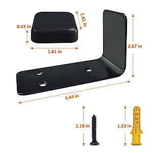 90° Stainless Steel Sliding Door Hardware Door Stop,2pcs Sliding Barn Door Bottom Floor Guide with Mounting Screws (Black)