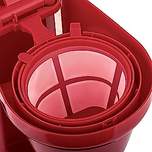 Holstein Housewares - 5 Cup Drip Coffee Maker - Convenient and User Friendly with Permanent Filter, Borosilicate Glass Carafe, Water Level Indicator, Auto Pause/Serve and Keep Warm Functions, Red