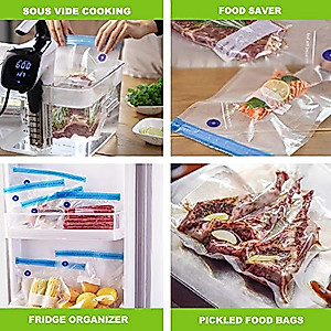 VMSTR 1-Quart BPA-Free Multilayer Construction Vacuum Zipper Bags, 10 Count