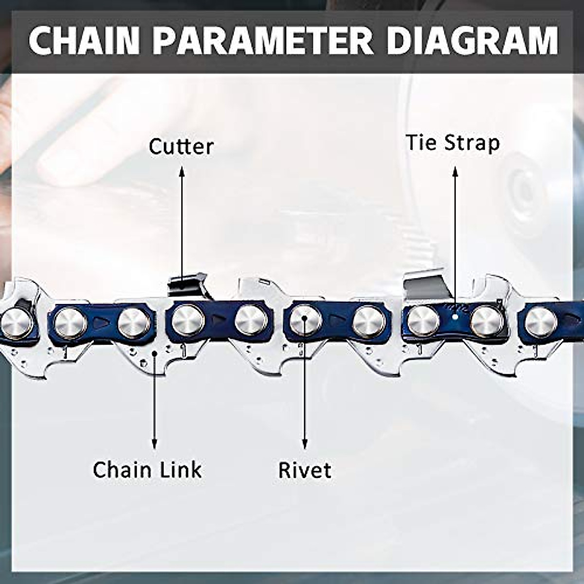 Honoson Mini Chainsaw Chain Chainsaw Chain Mini Guide Saw Chain Replacement Portable Mini Chainsaw Chain Guide Chain for 4 Inch 550W 24V 26V 36V Cordless Electric Chainsaw (4, 4)