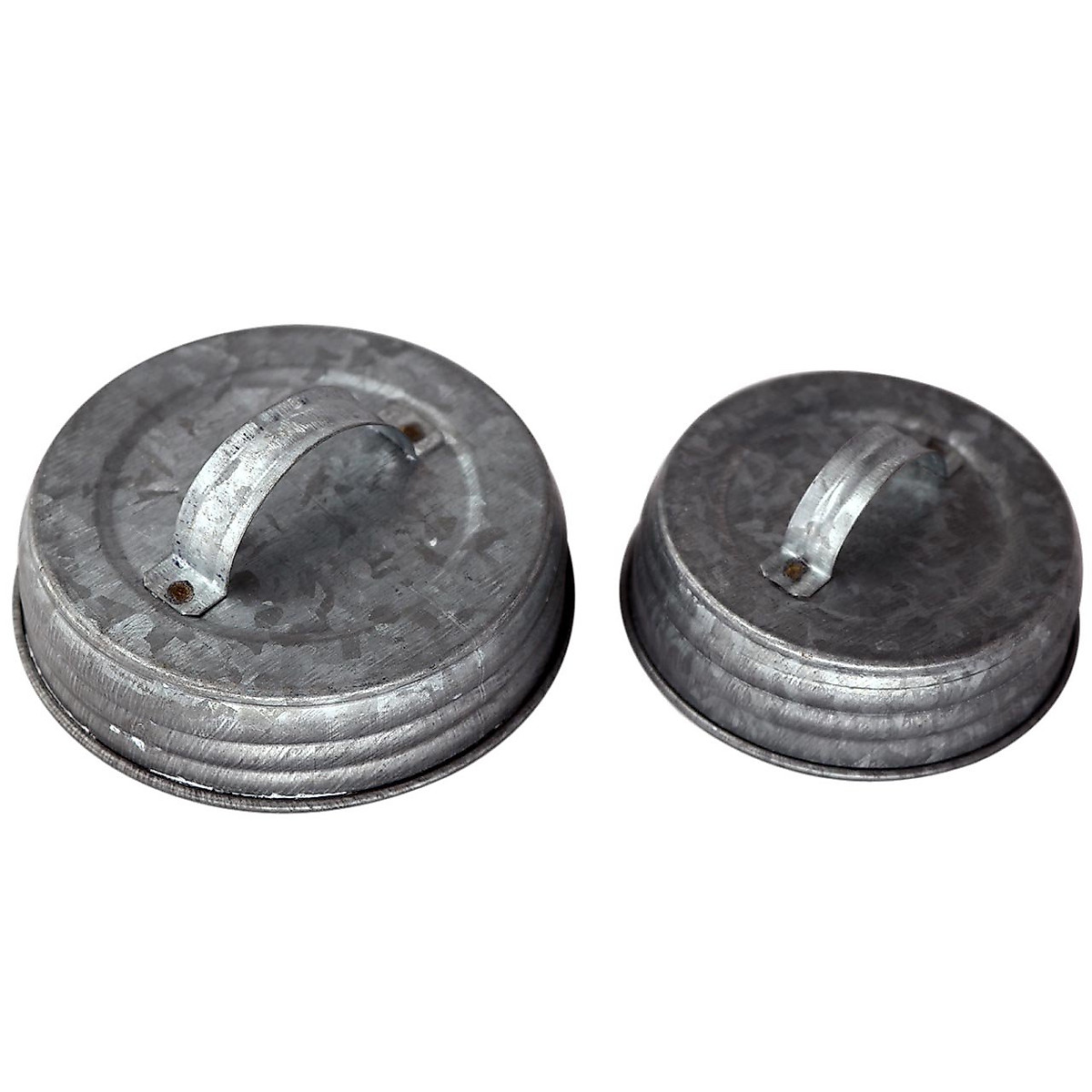 4 Pack Regular Mouth Galvanized Canister Handle Lid For Mason Jars