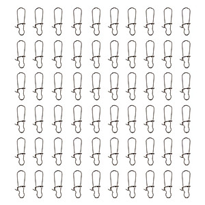 LIOOBO Fishing Tool 100pcs Fishing Buckle Fishing Hooked Snap Fishing Tackle Fishing Lure Heavy Duty Fishing Supplies Fishing Accessories Swivel Lock Snap Stainless Steel Pin to Rotate