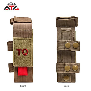 Tactical Tourniquet & Trauma Medical Shear Pouch MOLLE PALS Duty Belt Loop EMT EMS (Tan)