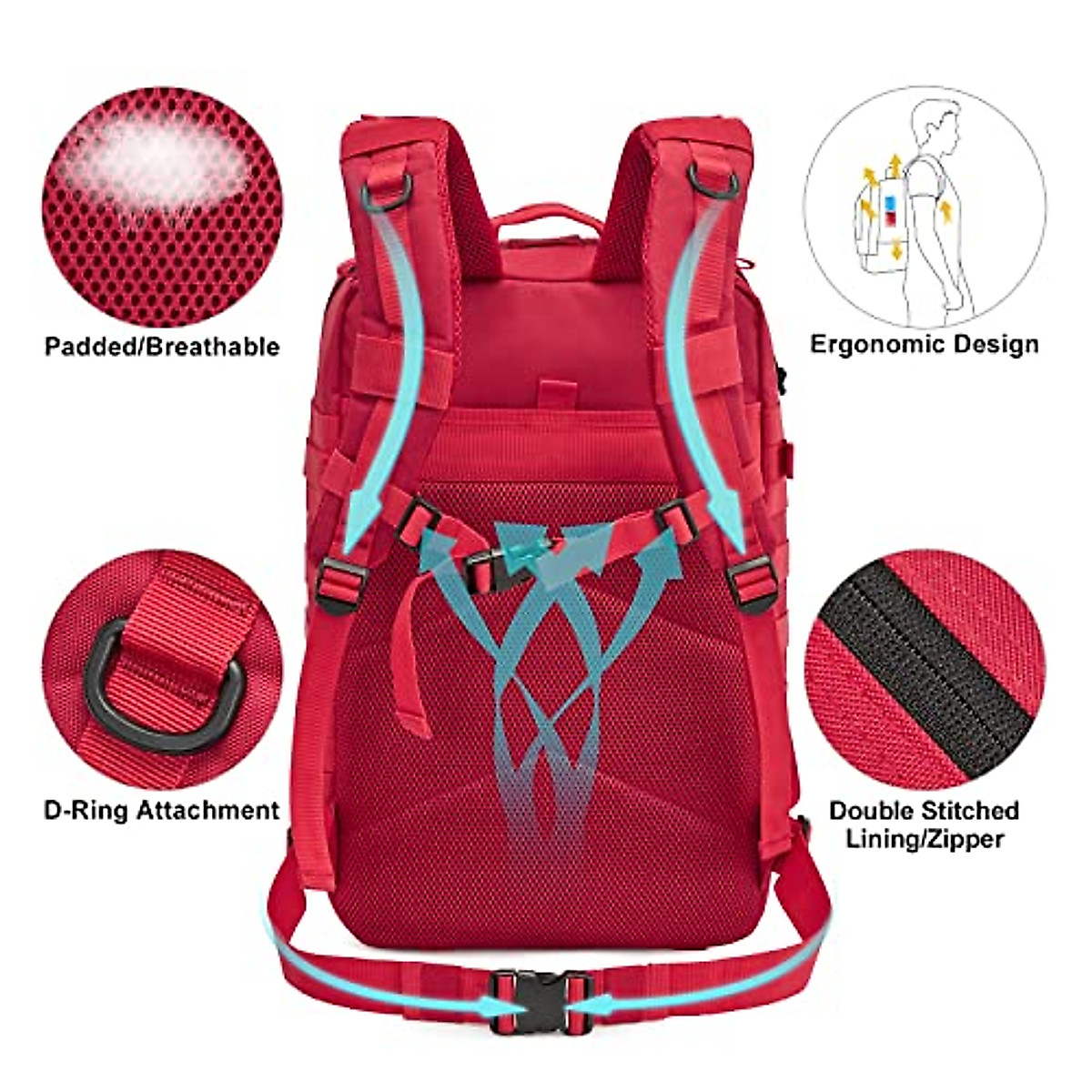 G4Free 40L Military Tactical Backpack 3 Day Assault Survival Molle Pack Bug Out Bag Fishing Backpack Rucksack