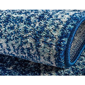 Unique Loom Bromley Collection Area Rug - Midnight (7' 10" Round, Navy Blue/ Ivory)