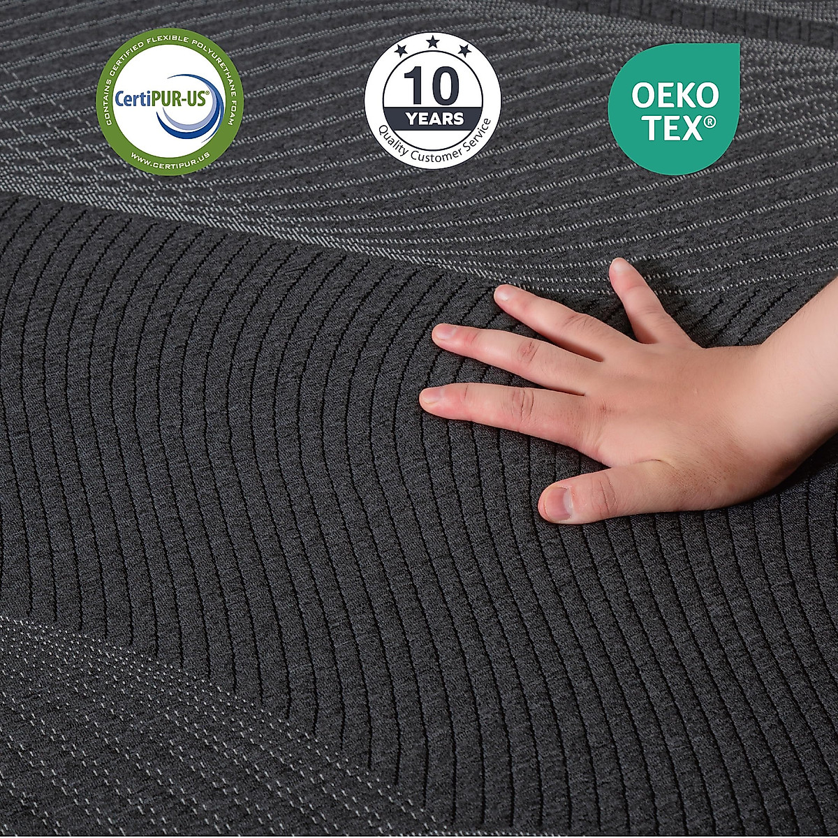 Dyonery Queen Mattress 6 Inch Charcoal Memory Foam Mattress in a Box, CertiPUR-US Certified Fiberglass Free, Gel Double Mattress, Made in USA, 80" × 60" × 6", Medium