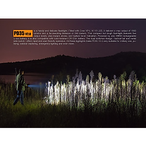 FENIX Unisex PD35 V2.0 Torch, Black,Small