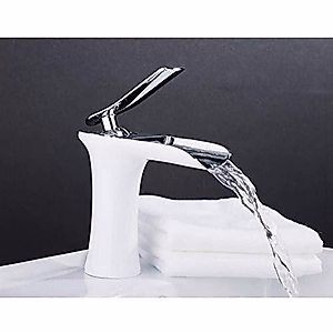 Kitchen Taps Kitchen Tap Kitchen Tap White Waterfall Basin Faucet Brass Mixer Bathroom Sink Faucets Deck Mount Bath Taps Faucet Water Sink Tap Crane