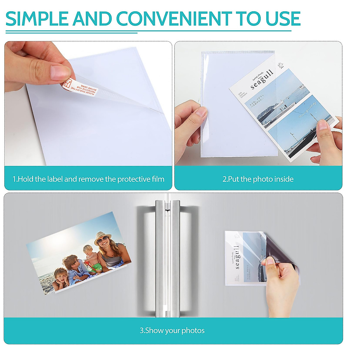 vivinin Magnetic Picture Frame, 12 Pack Magnetic Frame Reusable, Magnetic Photo Frames for Refrigerator 4x6” With White Border, Refrigerator Magnets For Pictures Suitable Home, School, Office