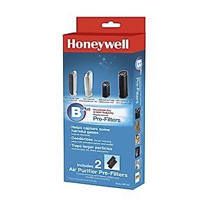 Honeywell HRF-B2 Filter B Household Odor and Gas Reducing Air Purifier Cleaner Pre Filter Replacement Part for Dust, Lint, Fibers & Pet Fur (6 Pack)