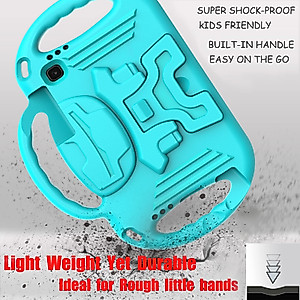 LTROP Shockproof Kids Case for Samsung Galaxy Tab A7 Lite (8.7-inch) 2021 Model SM-T220 / T225 / T227 with Handle Stand & Shoulder Strap, Blue