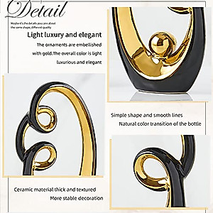 XINXUAN Ceramic Abstract Sculpture Decoration Black Modern Home Decoration Accessories Desk Decoration Gift Collection