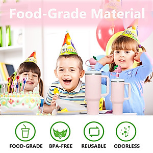 YAYAYOUNG 4 Pcs Pink Straw Covers Cap Toppers Compatible with Stanley 30&40 oz Tumbler Cups,Reusable Cute Silicone Straws Tips Lids Protectors for 0.4 in/10mm Stanley Cup Accessories(4 PCS)