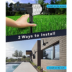 JUO Solar Spotlights Outdoor Waterproof IP67, 32 LED 3 Lighting Modes Brightest Solar Lights Outdoor, Solar Powered Garden Pathway Lights Landscape Spotlights for Trees/Flags/Yard/Walkway