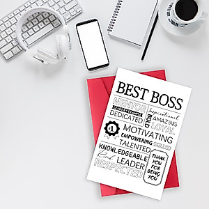 National Boss Day Card Gifts for Office Women Men, Best Boss Ever Card, Happy Boss Day Card from Group, Unique Bosses Day Card from Us Him Her